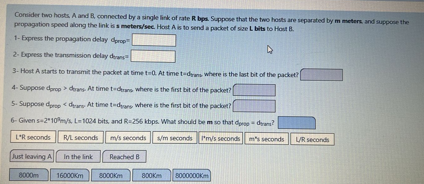 Solved Consider two hosts, A and B, ﻿connected by a single | Chegg.com