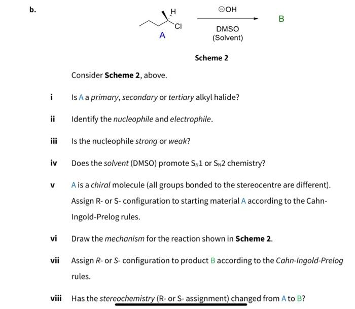 Solved Scheme 2 Consider Scheme 2, above. i Is A a primary, | Chegg.com