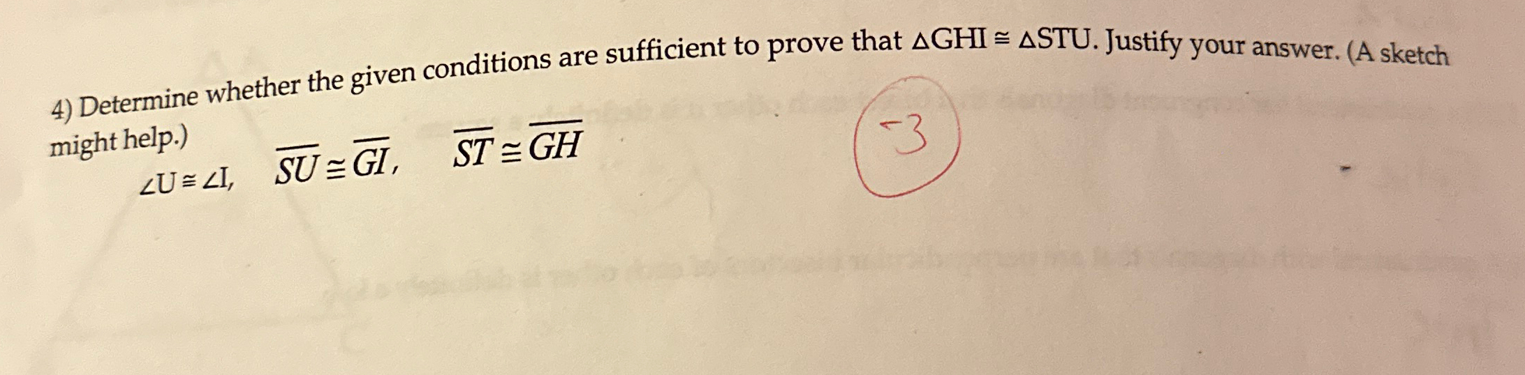 Solved Determine whether the given conditions are sufficient | Chegg.com