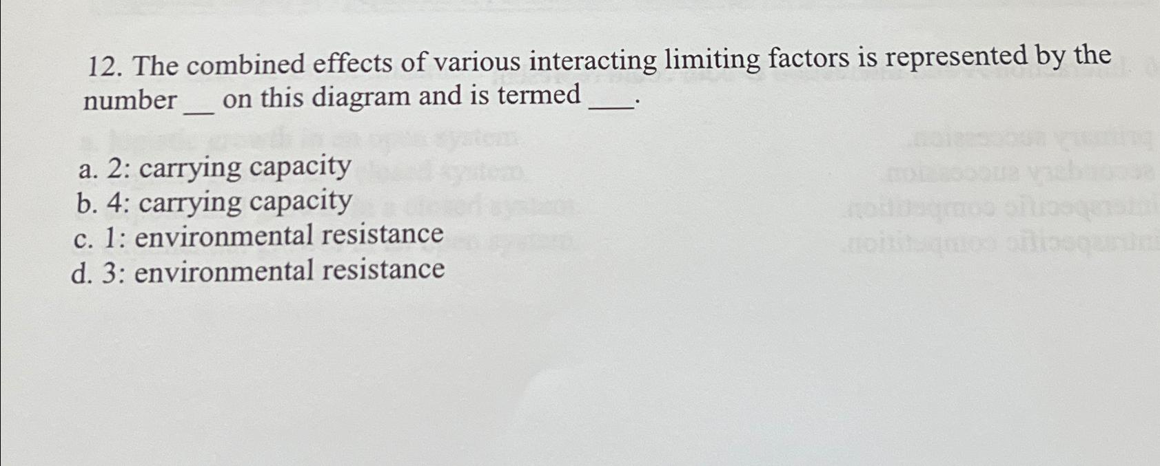 Solved The combined effects of various interacting limiting | Chegg.com