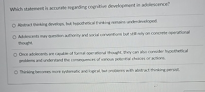 Solved Which statement is accurate regarding cognitive | Chegg.com