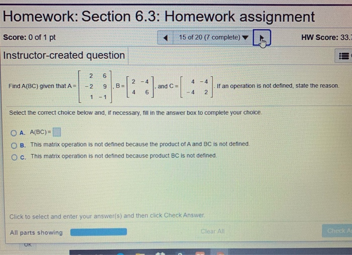 Solved Homework Section 6 3 Homework Assignment Hw Score