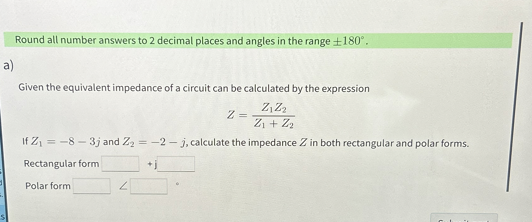 Solved Round all number answers to 2 ﻿decimal places and | Chegg.com