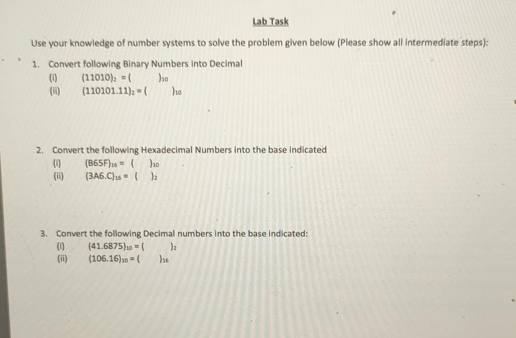 Use your knowledge of number systems to solve the | Chegg.com