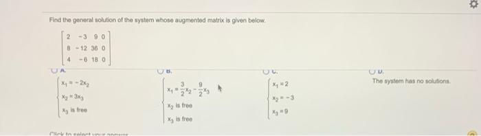 Solved Find the general solution of the system whose | Chegg.com