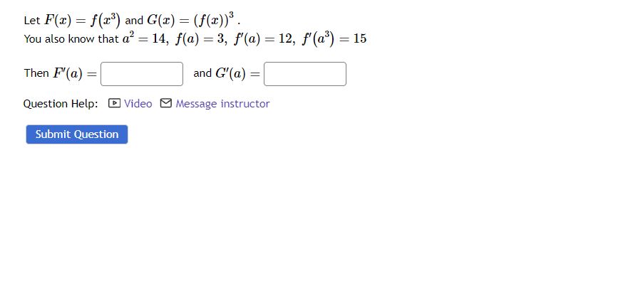 Solved Let F(x)=f(x3) ﻿and G(x)=(f(x))3.You also know that | Chegg.com