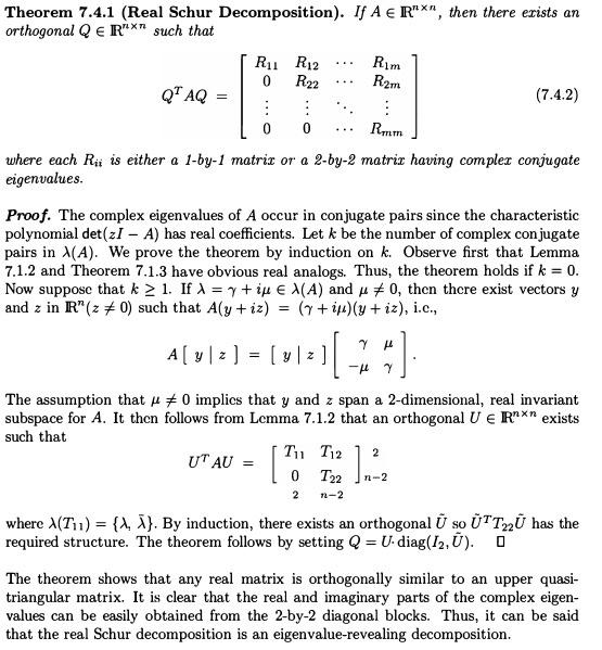 Solved Theorem 7.4.1 (Real Schur Decomposition). If A € | Chegg.com