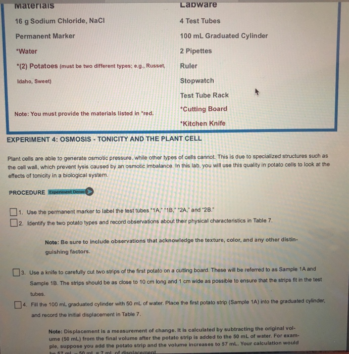 Solved Lapware Materiais 16 g Sodium Chloride, NaCl 4 Test | Chegg.com