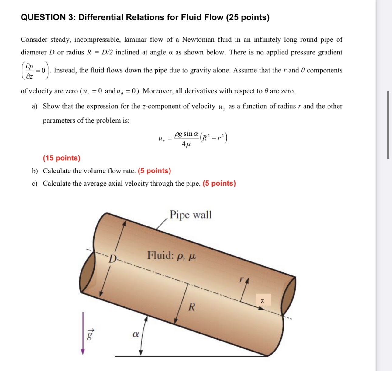 Solved QUESTION 3: Differential Relations for Fluid Flow (25 | Chegg.com