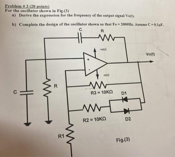 Solved Problem \# 3 (20 points) For the oscillator shown in | Chegg.com