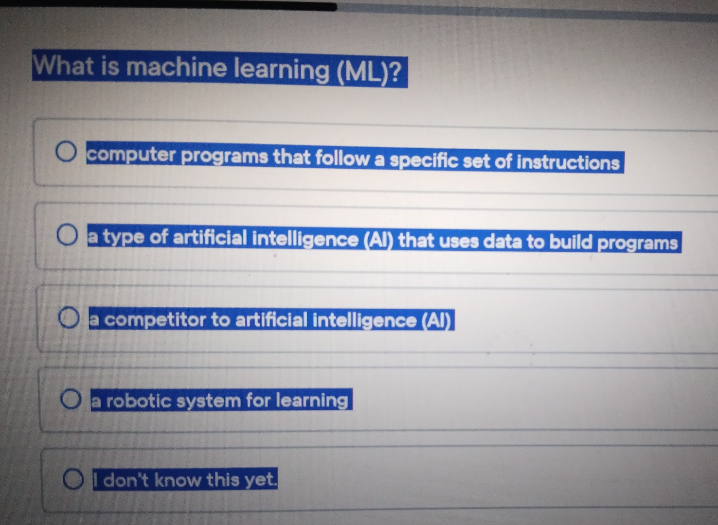 Solved What is machine learning (ML) ?computer programs that | Chegg.com