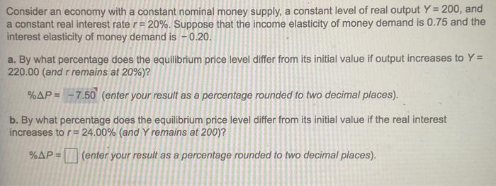 Solved Consider an economy with a constant nominal money | Chegg.com