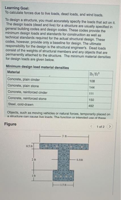 Solved Learning Goal: To calculate forces due to live loads, | Chegg.com