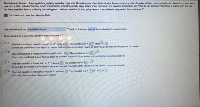 Solved The Helipopter Division of Aerospatiale is studying | Chegg.com
