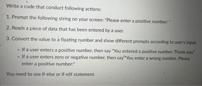 Write a code that conduct following actions: 1. | Chegg.com