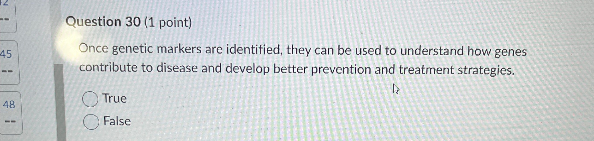 Solved Question 30 (1 ﻿point)Once genetic markers are | Chegg.com