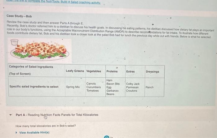 Solved Case Study-Bob Review the case study and then answer | Chegg.com