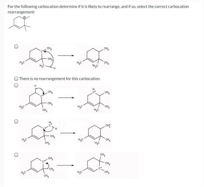 Solved For the following carbocation determine if it is | Chegg.com