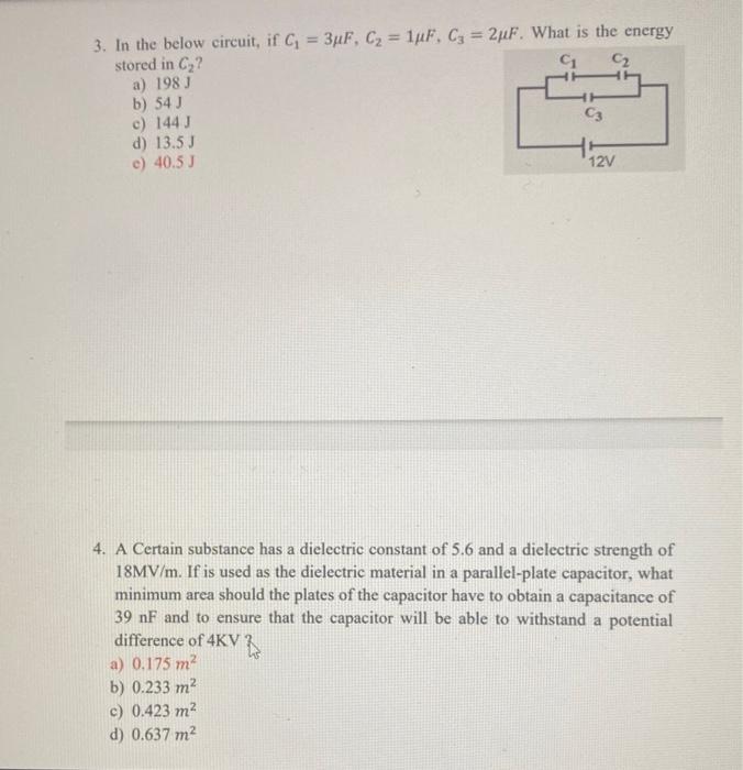 Solved 3. In the below circuit, if C1=3μF,C2=1μF,C3=2μF. | Chegg.com