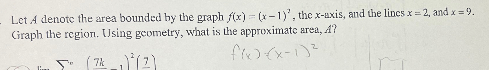 Solved Let A denote the area bounded by the graph | Chegg.com