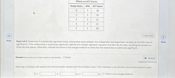 Solved Step 2 Of 2 Determine If A Statistically Significant