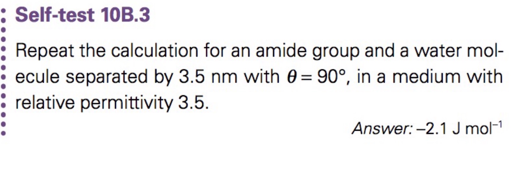 Solved Self-test 10B. 3Repeat the calculation for an amide | Chegg.com