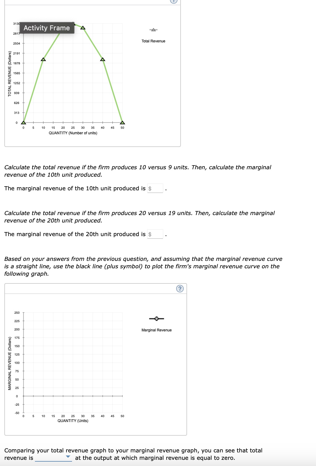 Calculate the total revenue if the firm produces 10 | Chegg.com