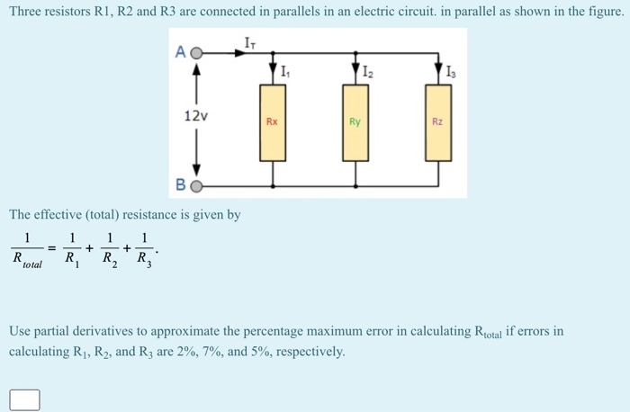 Solved Three resistors R1, R2 and R3 are connected in | Chegg.com