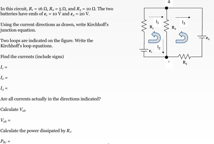 Solved In this circuit, RI=16Ω,R2=5Ω, ﻿and R3=10Ω. ﻿The | Chegg.com
