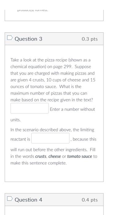 Take a look at the pizza recipe (shown as a chemical | Chegg.com