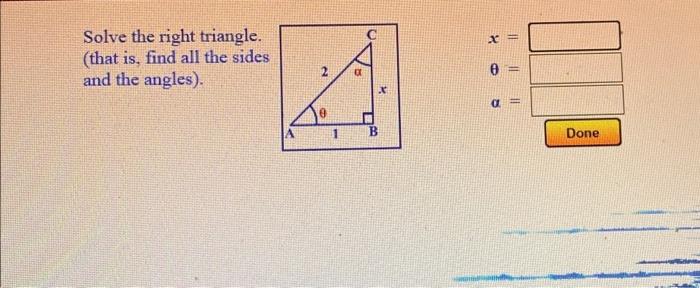 Solved Solve The Right Triangle That Is Find All The Chegg