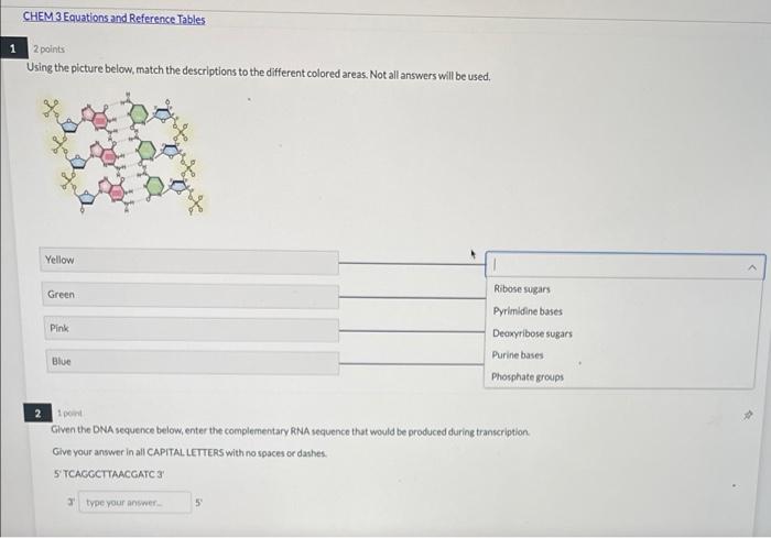Solved 2 points Using the picture below, match the | Chegg.com