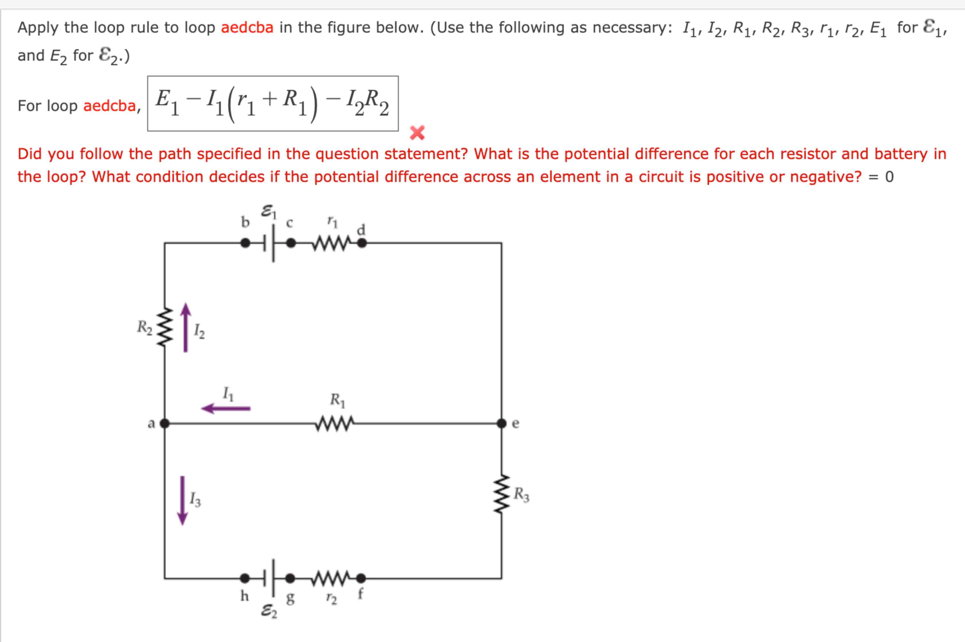 Solved Apply the loop rule to loop aedcba in the figure | Chegg.com