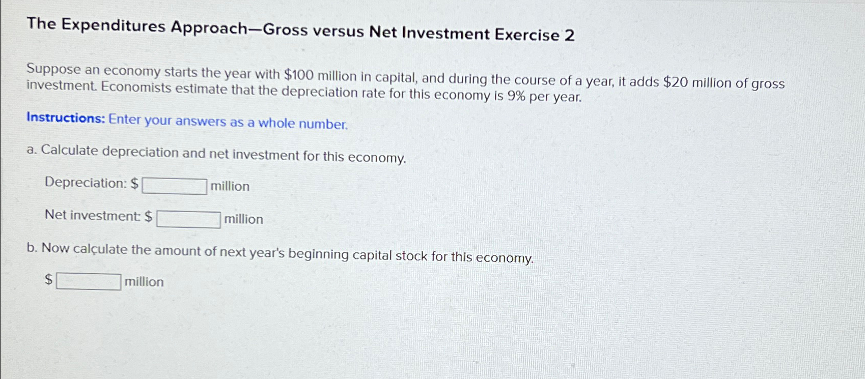 Solved The Expenditures Approach-Gross versus Net Investment | Chegg.com