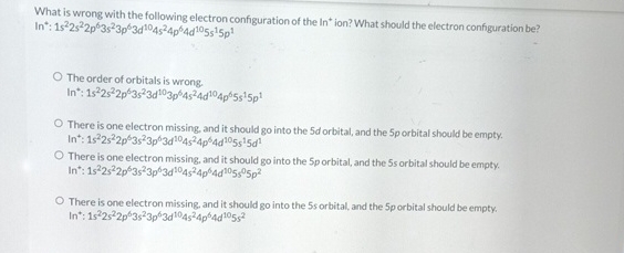 Solved What Is Wrong With The Following Electron