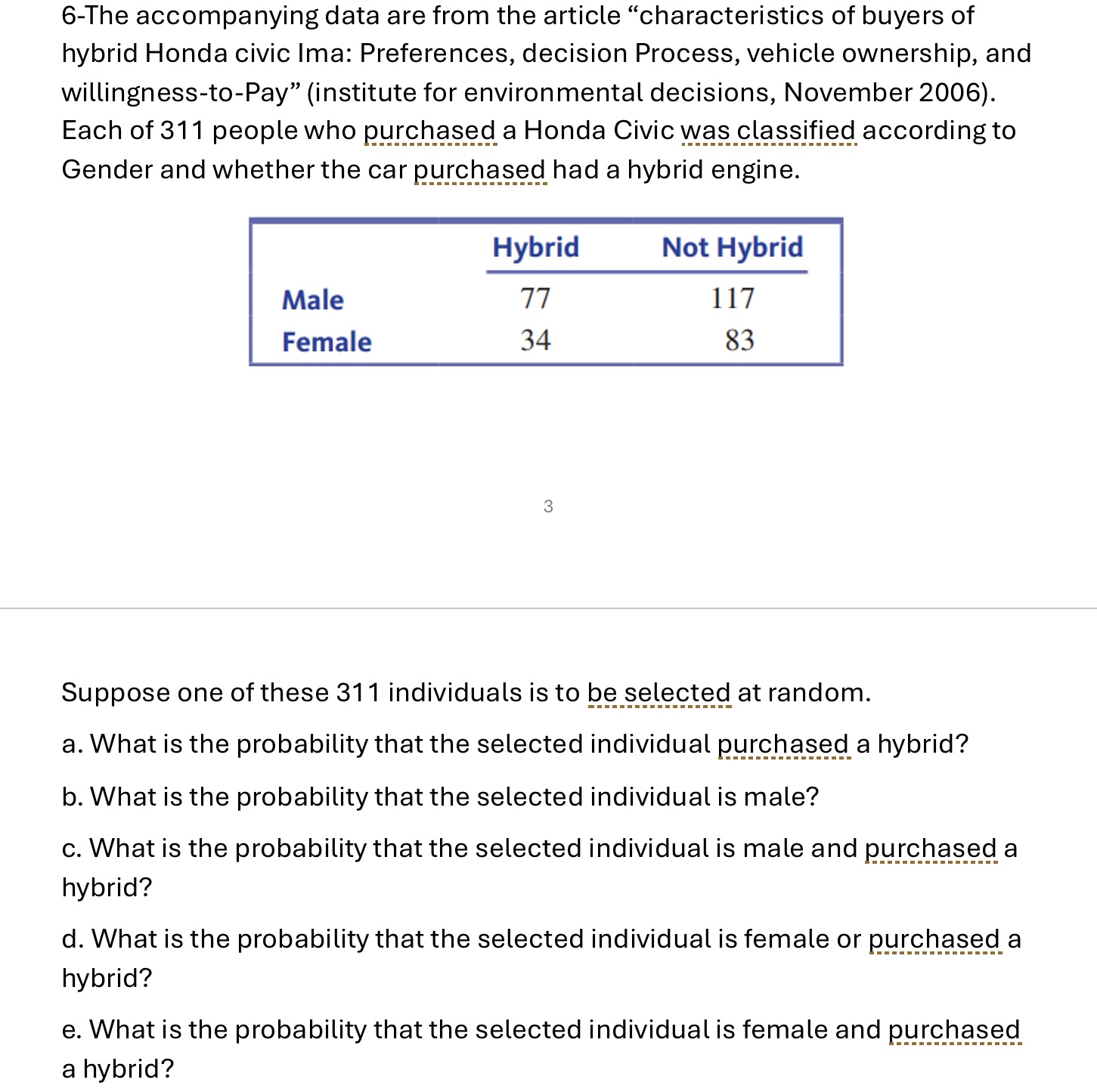 Solved Suppose one of these 311 ﻿individuals is to be | Chegg.com