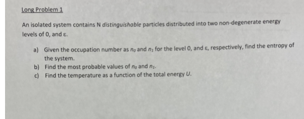 Solved An isolated system contains \\( \\mathrm{N} \\) | Chegg.com