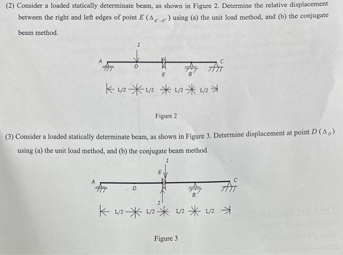(2) Consider a loaded statically determinate beam, as | Chegg.com