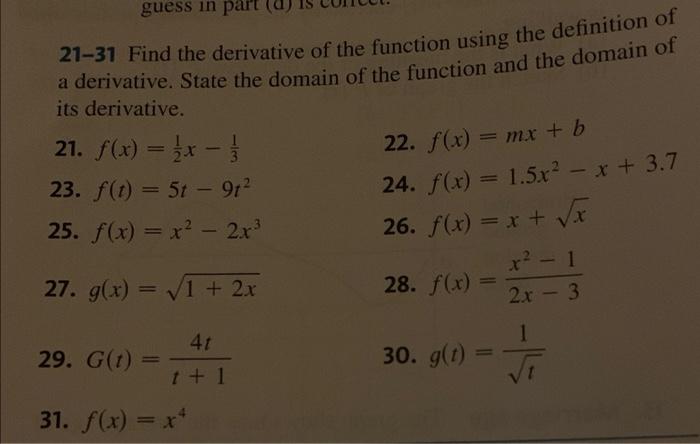 Solved 21-31 Find the derivative of the function using the | Chegg.com
