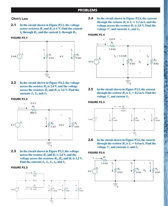 Solved Ohm's Law 2.4 In the circuit shown in Figure P2.4, | Chegg.com