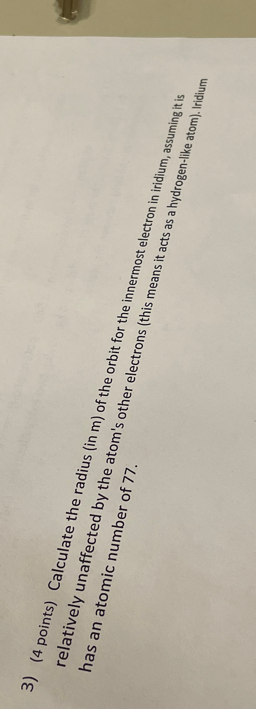 Solved (4 ﻿points) ﻿Calculate the radius (in m ) ﻿of the | Chegg.com