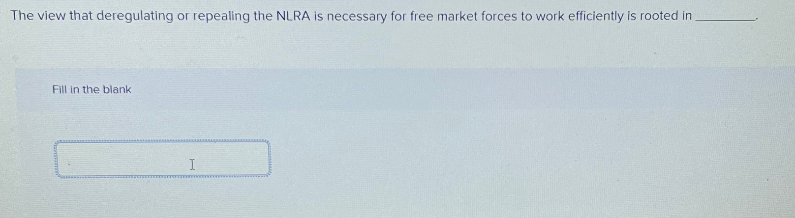Solved The view that deregulating or repealing the NLRA is | Chegg.com