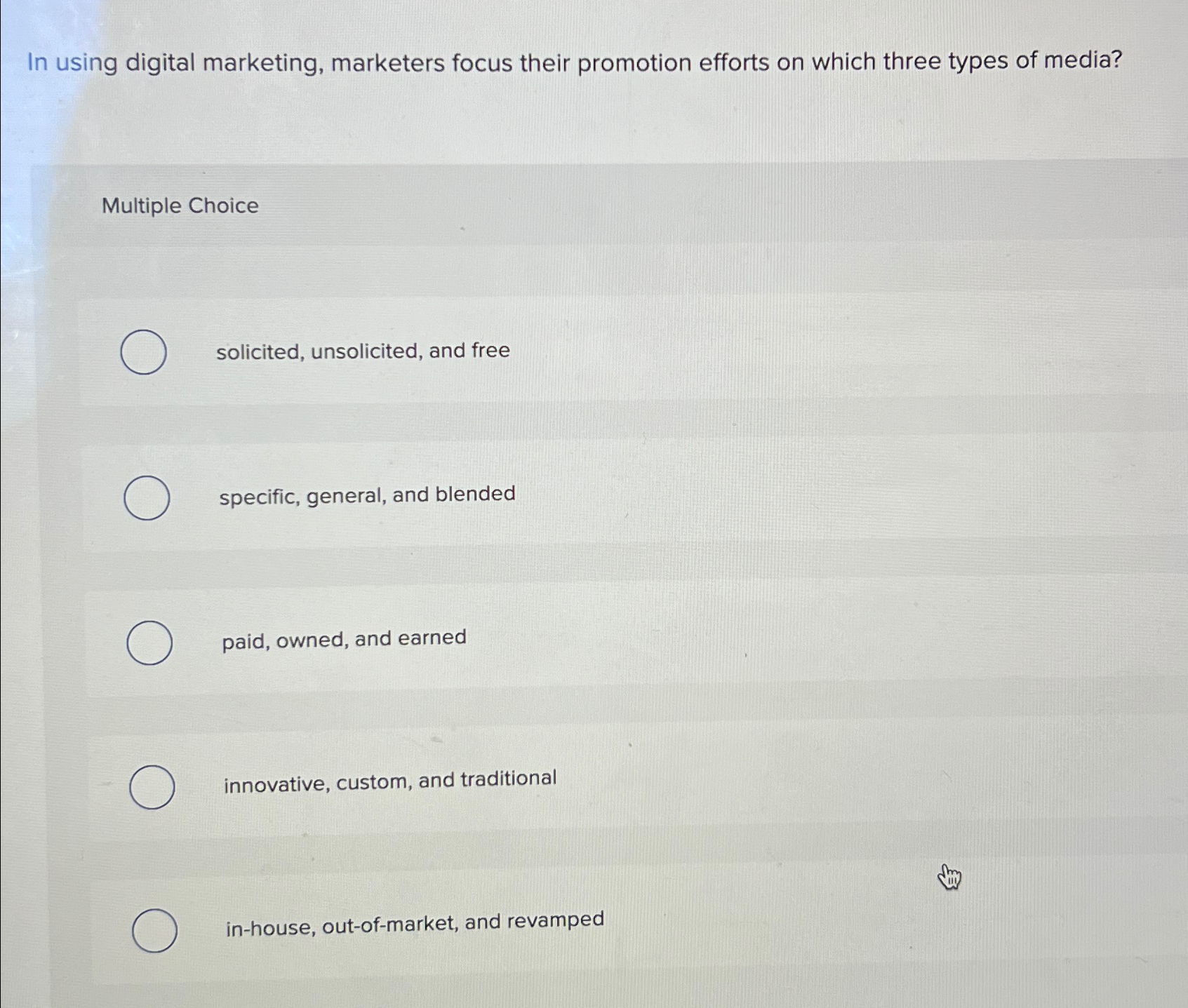 Solved In using digital marketing, marketers focus their | Chegg.com
