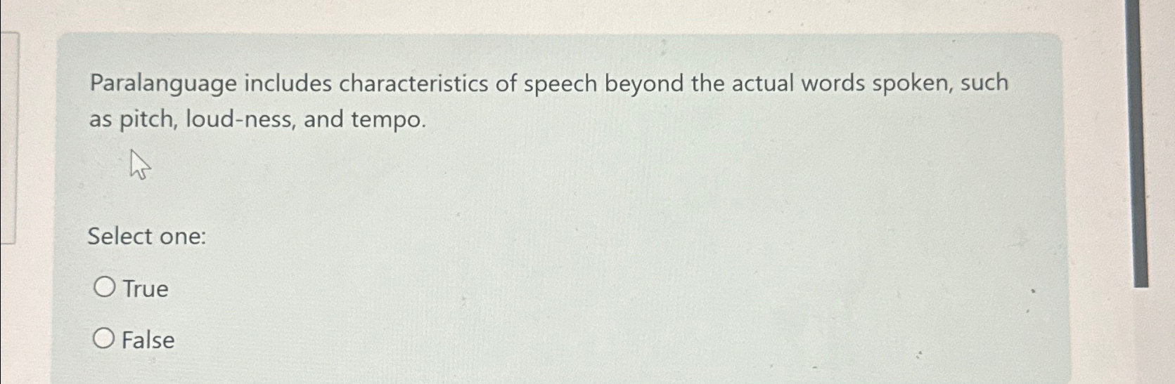 Solved Paralanguage includes characteristics of speech | Chegg.com