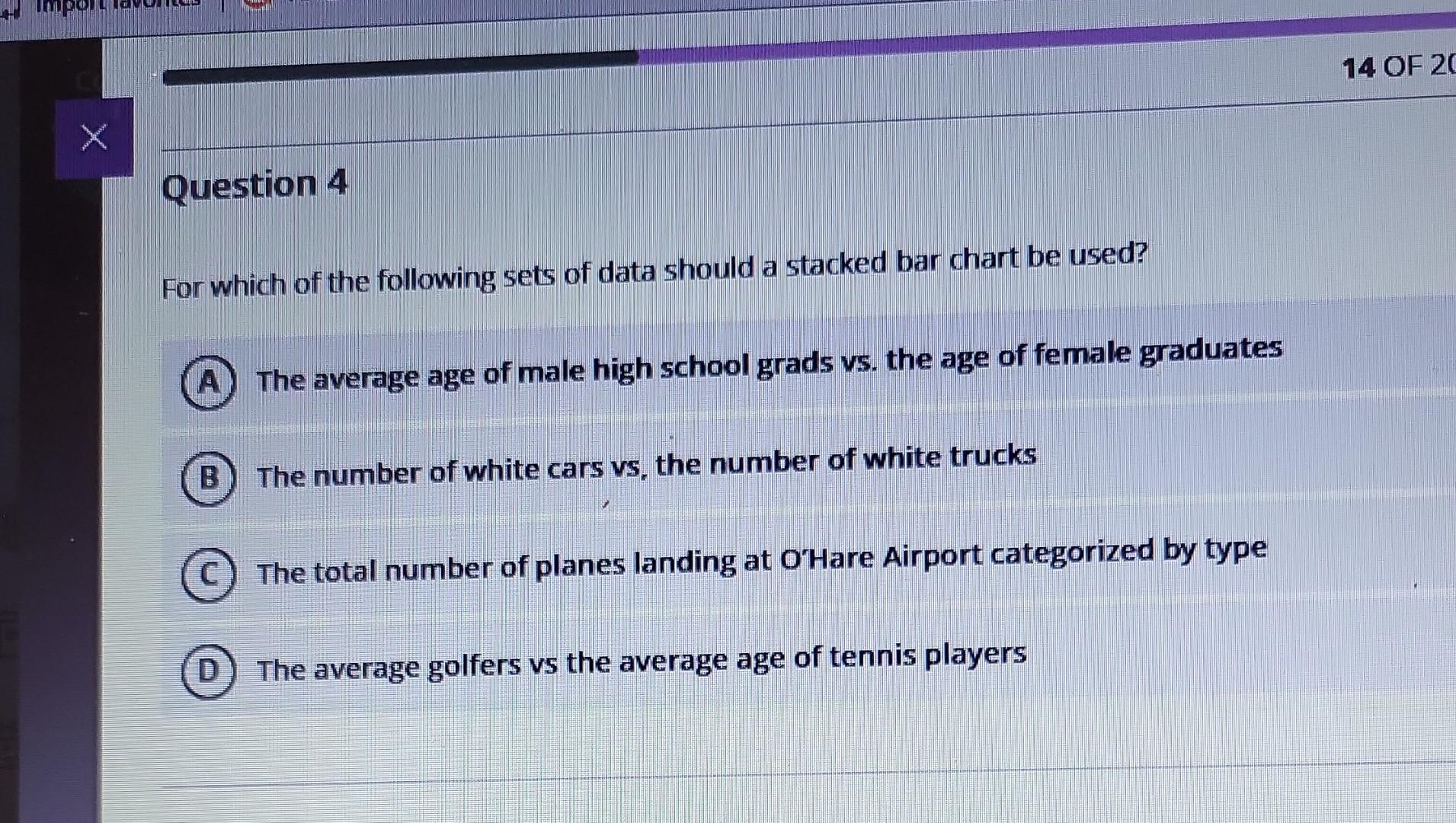 Solved For which of the following sets of data should a | Chegg.com