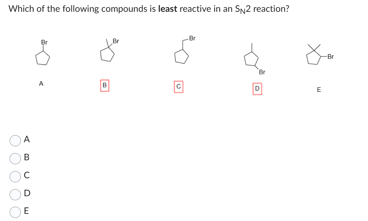 Solved Which of the following compounds is least reactive in | Chegg.com