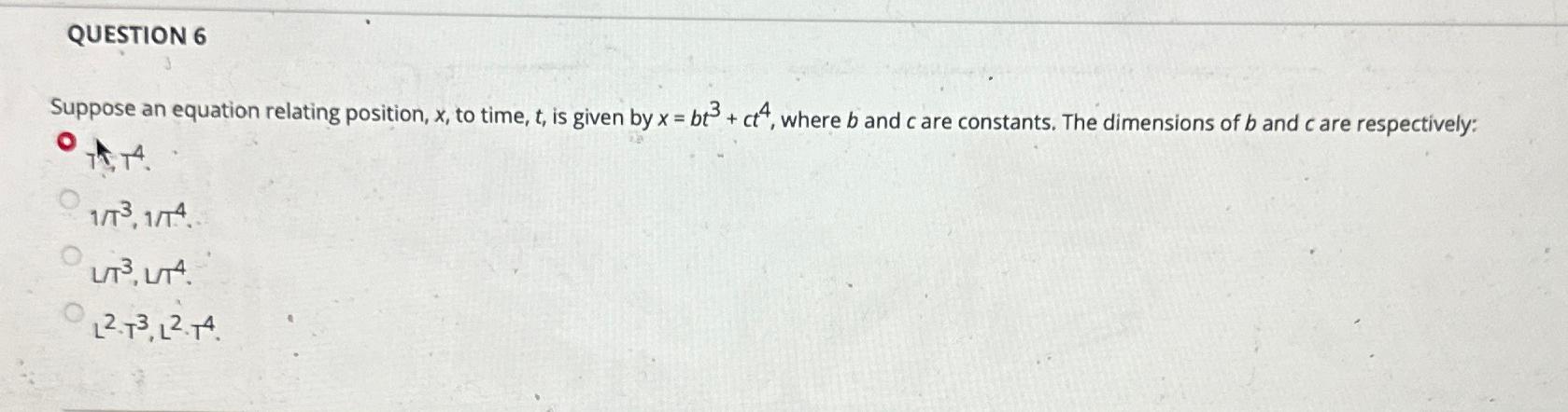Solved QUESTION 6Suppose an equation relating position, x, | Chegg.com Solved QUESTION 6Suppose an equation relating position, x, | Chegg.com