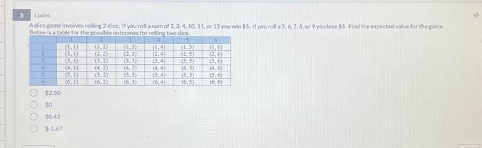 Solved $2505050.425.1.67 | Chegg.com