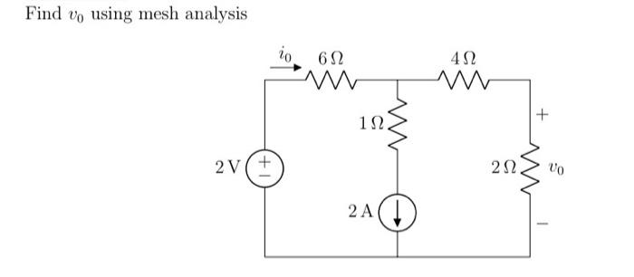 Solved Find v0 using mesh analysis | Chegg.com