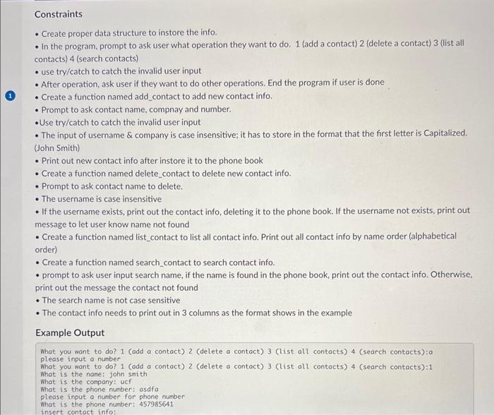 Solved create a program that create a phone book which | Chegg.com